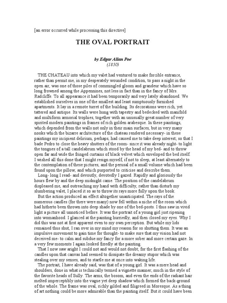 The Oval Portrait | PDF | Paintings