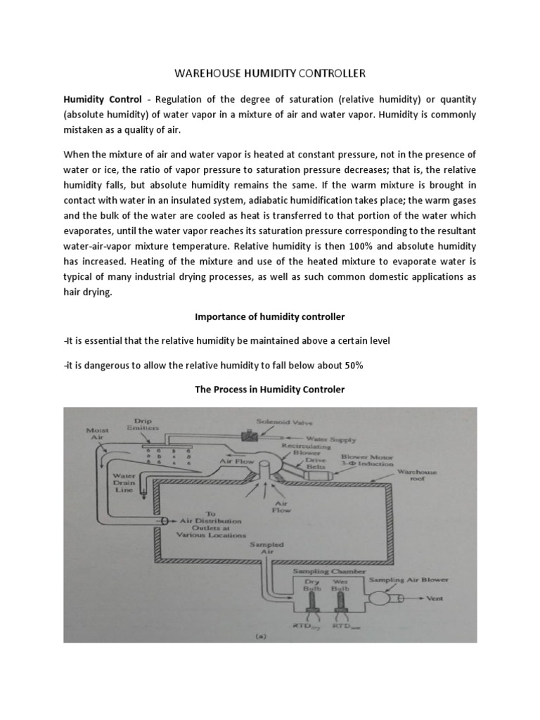 Warehouse Humidity Controller Summary | PDF | Humidity | Relative Humidity