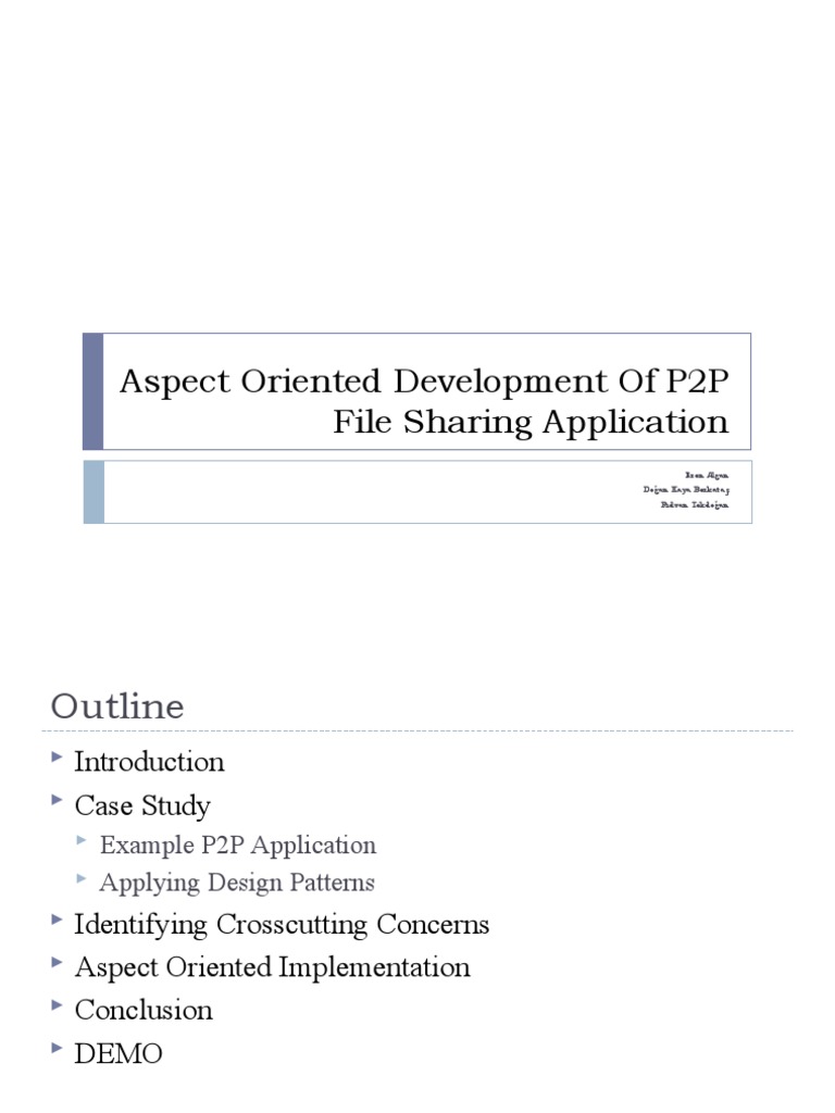 P2P File Sharing Application With Aspect Oriented Flavor | PDF | Object ...