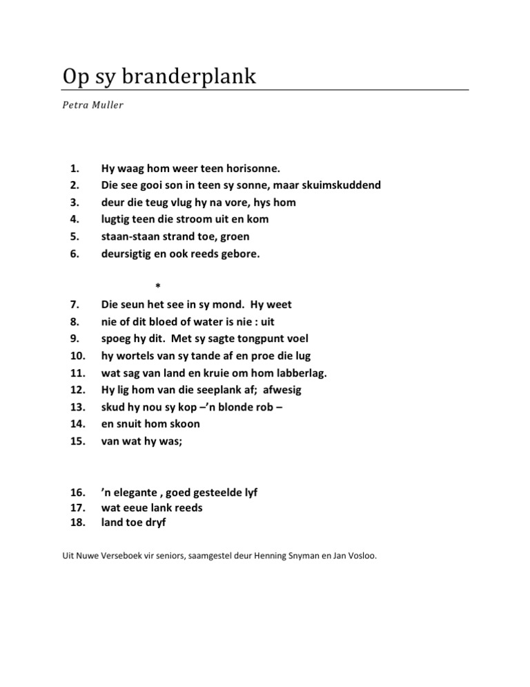 Op Sy Brander Plank | PDF