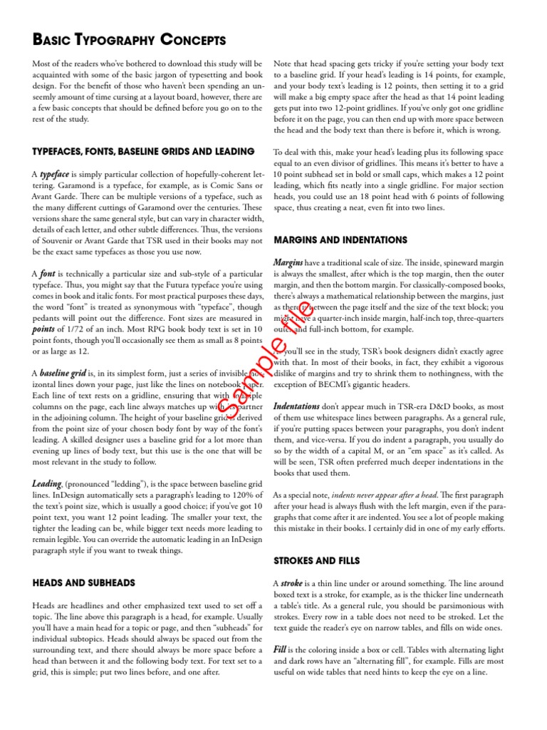 Sample File: Asic Ypography Oncepts | PDF | Typefaces | Paragraph