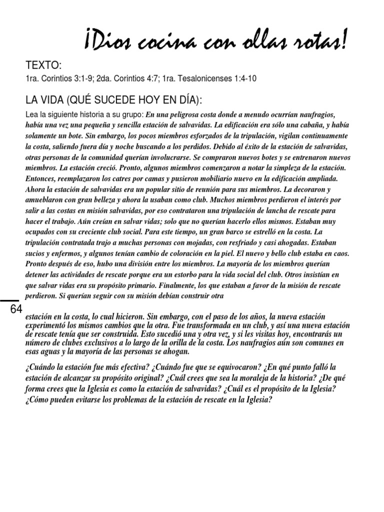 Dios Cocina Con Ollas Rotas | PDF