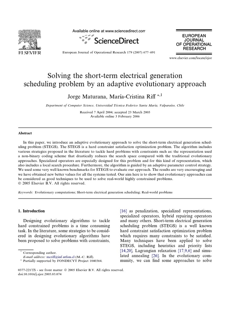 EJOR 2007 Final | PDF | Mathematical Optimization | Genetic Algorithm
