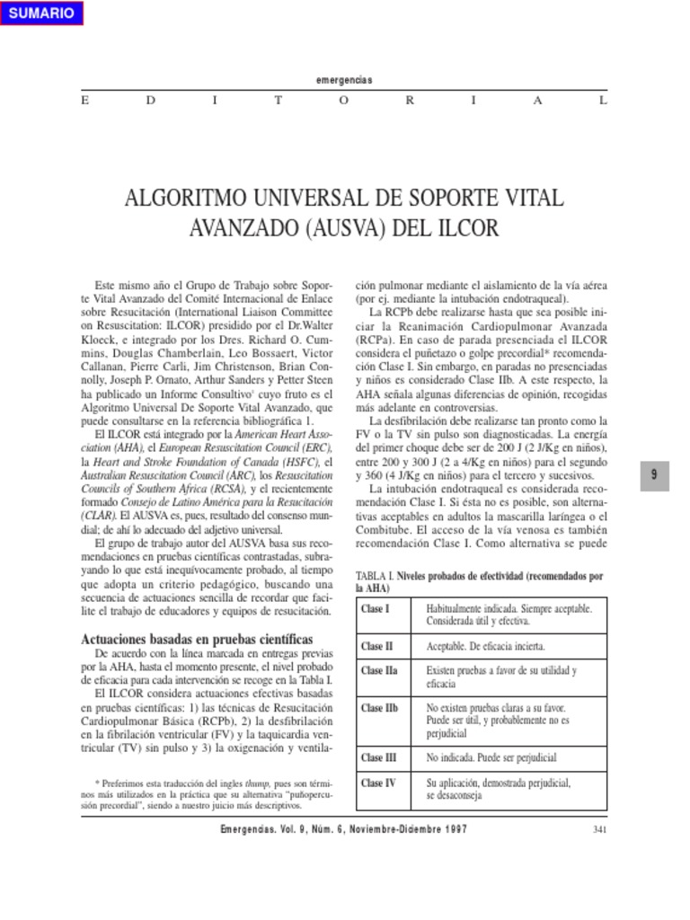 Algoritmo Universal Acls | PDF | Reanimación cardiopulmonar ...