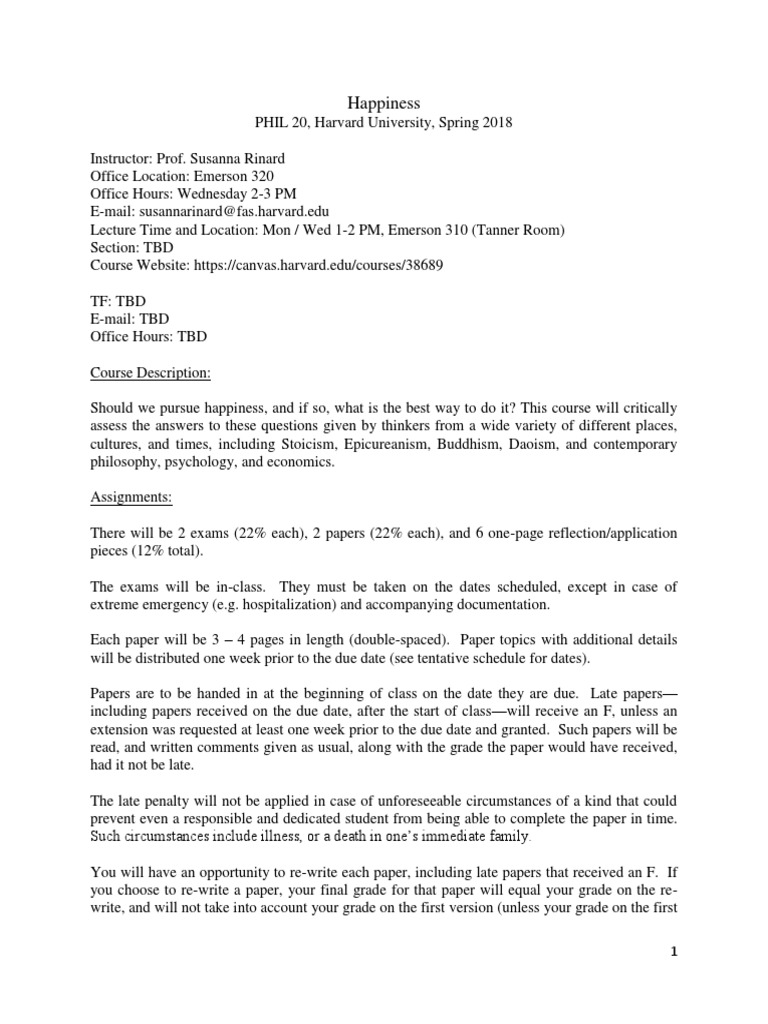 Syllabus | PDF | Happiness | Confucianism