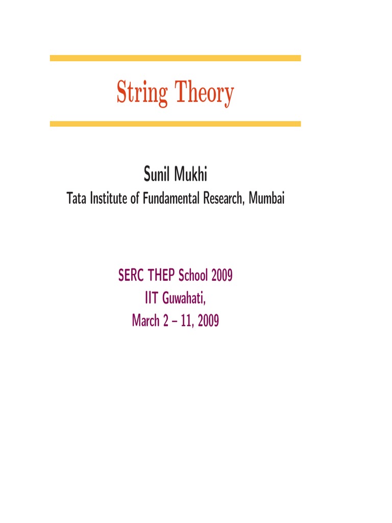 Introduction to String Theory Concepts | PDF | Gauge Theory | Field ...