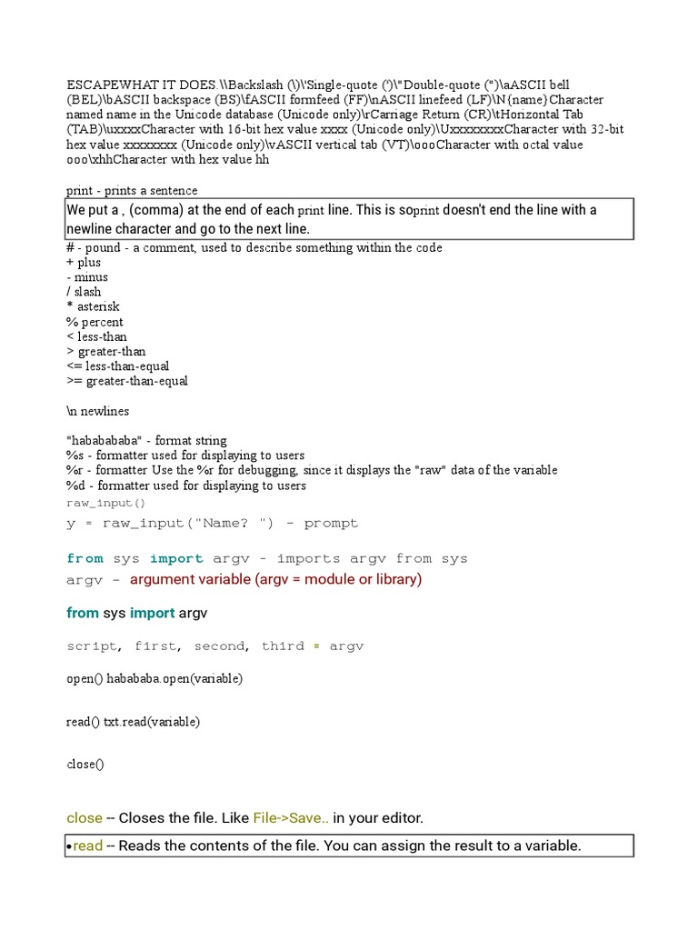 An In-Depth Guide to Python Programming Fundamentals: Escape Sequences ...