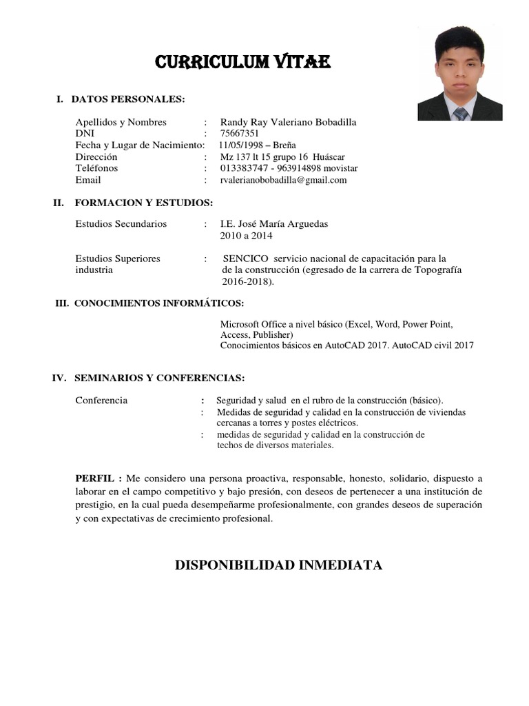 CURRICULUM VITAE Randy | PDF