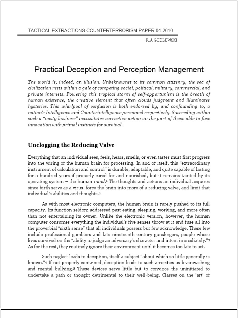 Practical Perception and Deception Management | PDF | Deception ...