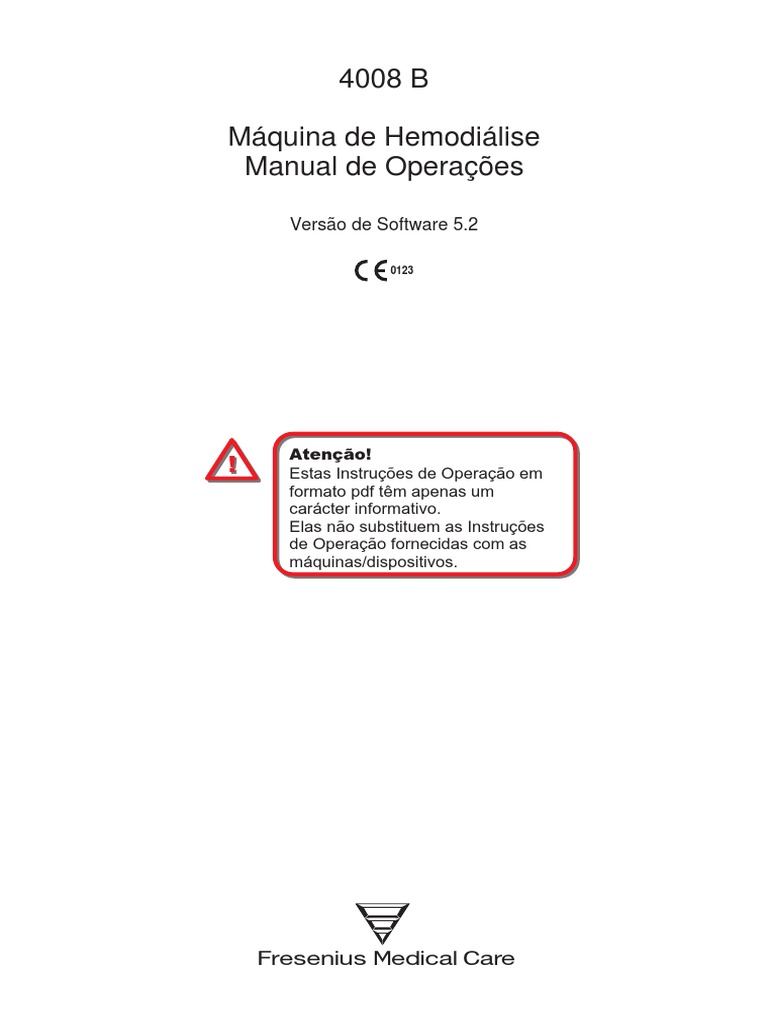 4008B Operação | PDF | Hemodiálise | Química