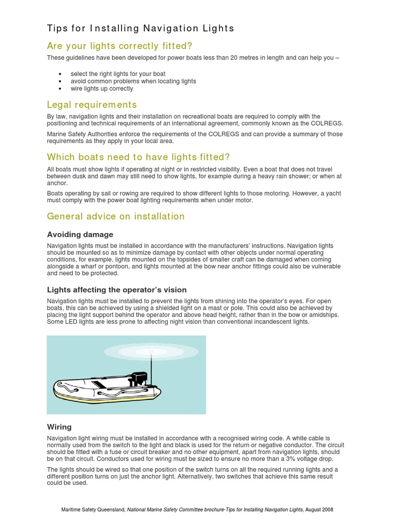 PDF NMSC Brochure Tips Installing Nav Lights PDF | PDF | Electrical ...