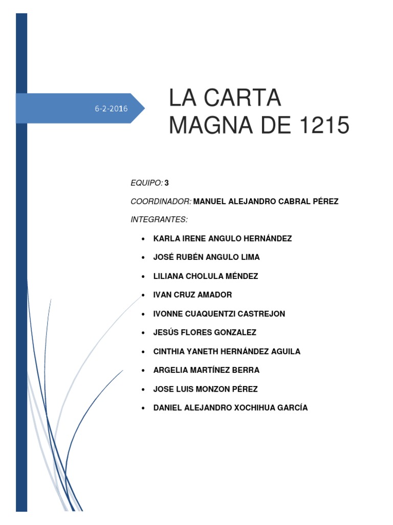 La Carta Magna de 1215 | PDF | Nobleza | Derecho penal