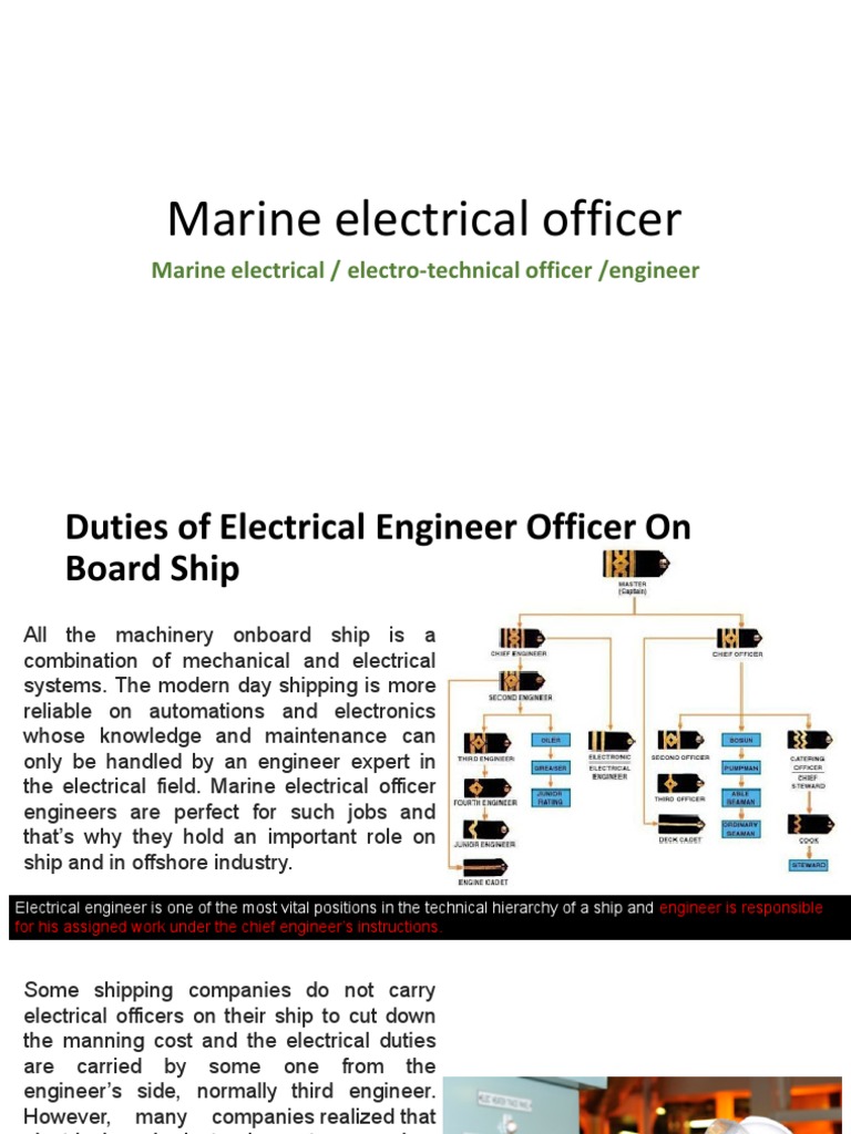 Duties of Marine Electrical Officer | PDF | Ships | Engineering