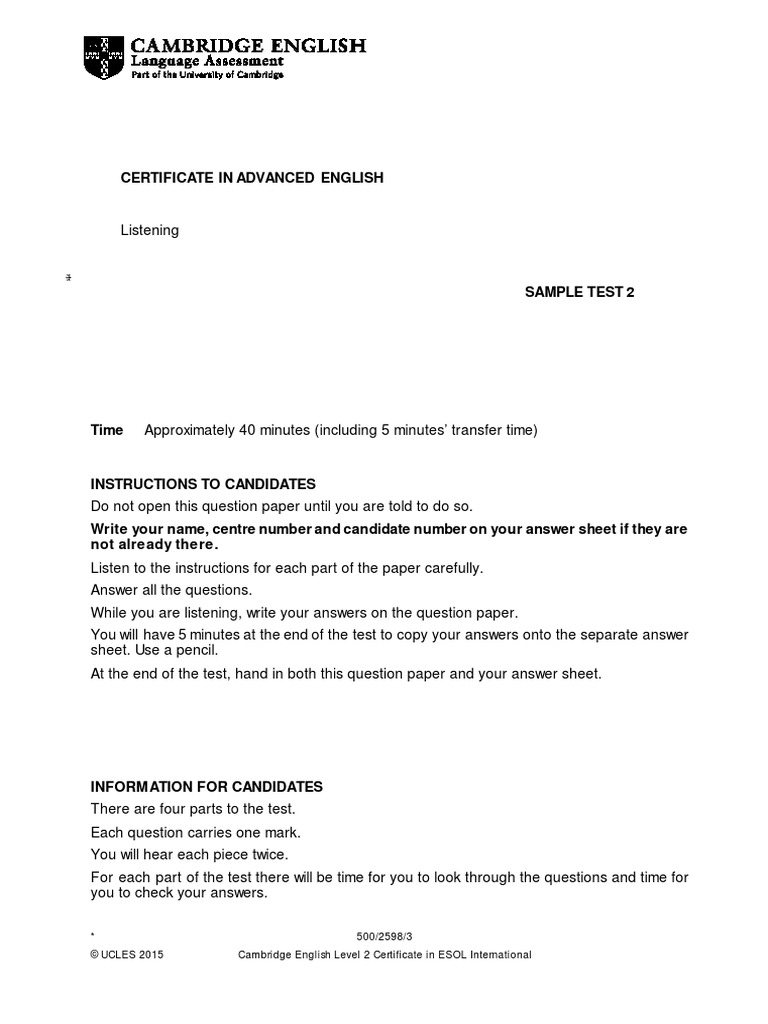 Cambridge-English-Advanced-2015-Sample-Paper-2-Listening v2 PDF | PDF ...