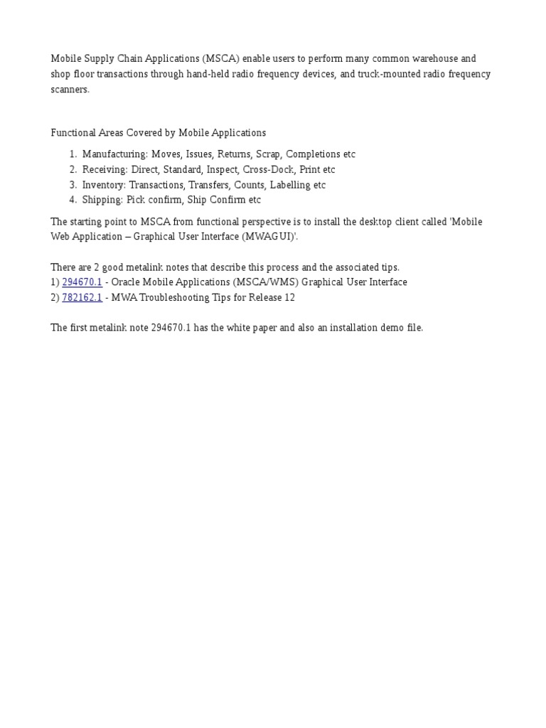 Oracle Msca Wms | PDF | Business | Technology & Engineering