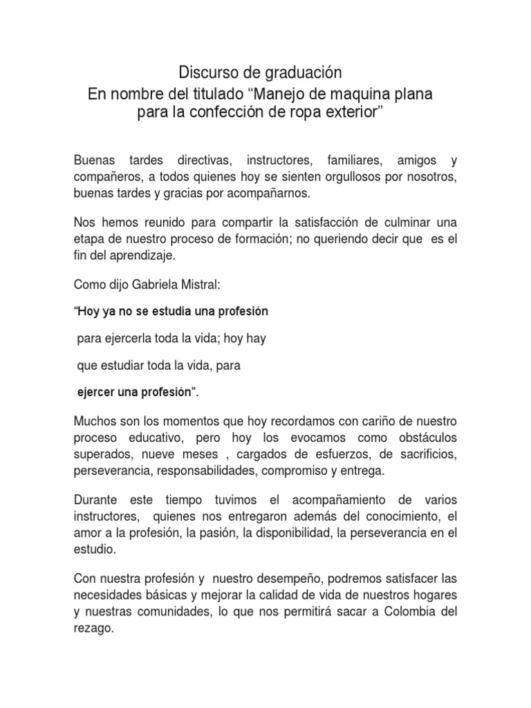 Discurso de Graduación | PDF | Vida | Felicidad