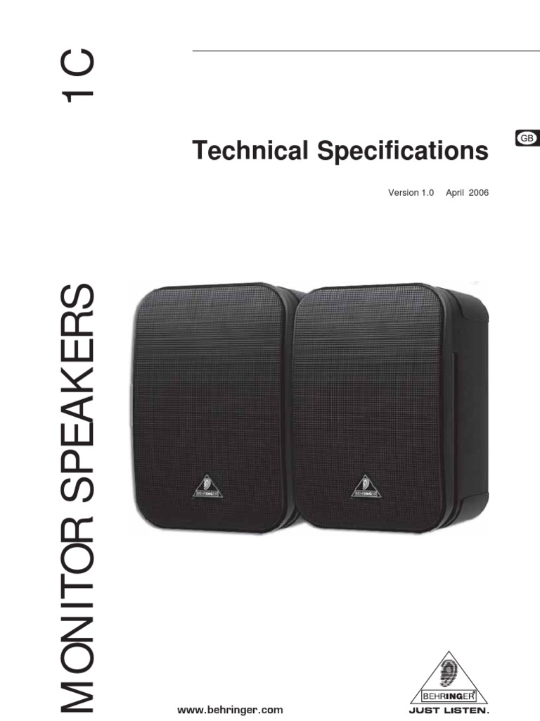 1C Tech Info Rev A | PDF | Loudspeaker | Audio Electronics