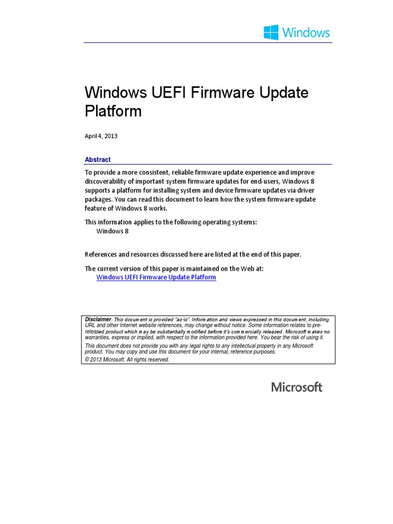 Windows Uefi Firmware Update Platform | PDF | Device Driver | Microsoft ...