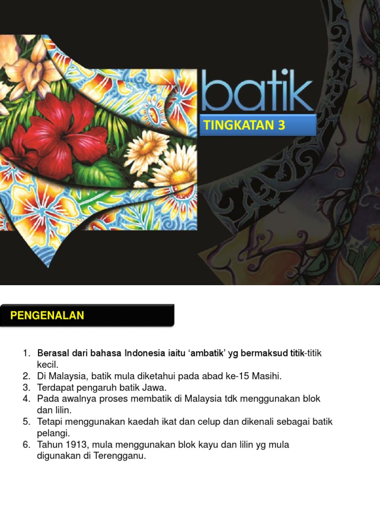 PSV Tingkatan 3 - Batik | PDF