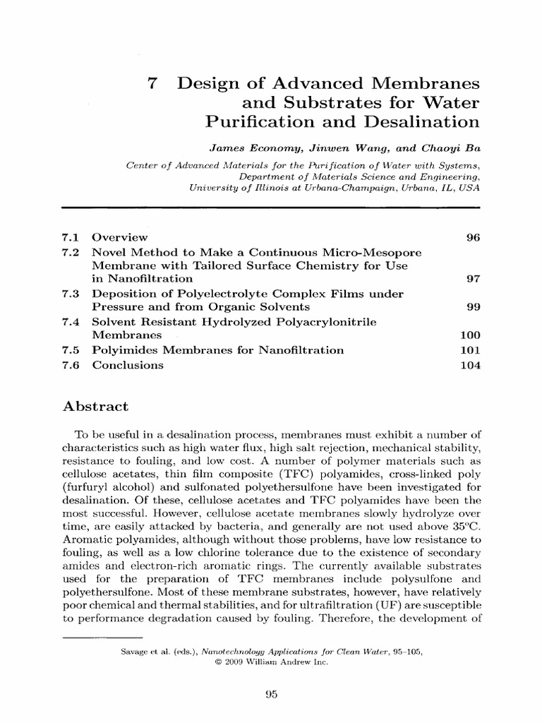 Design of Advanced Membranes | PDF | Membrane | Solubility