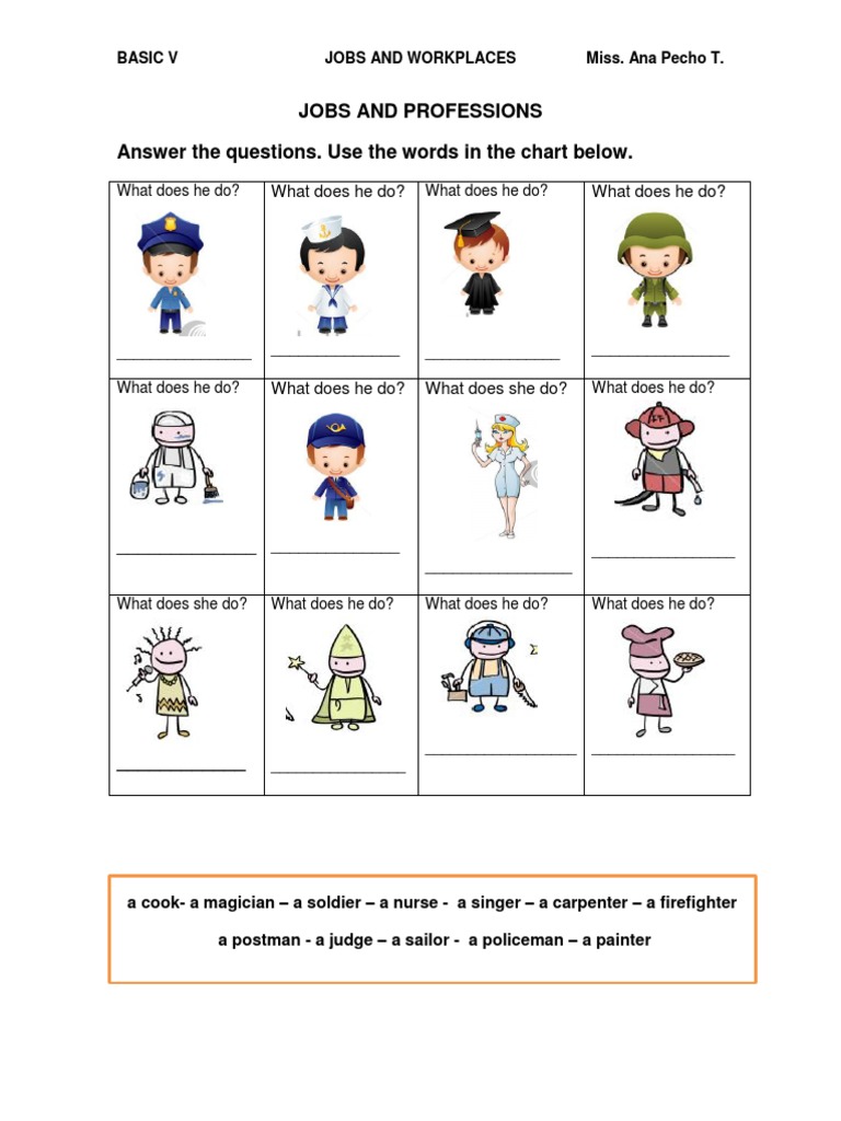 Jobs and Professions Activities | PDF