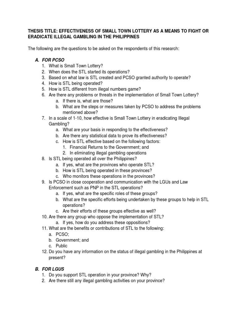 Questionnaire | PDF | Gambling | Questionnaire