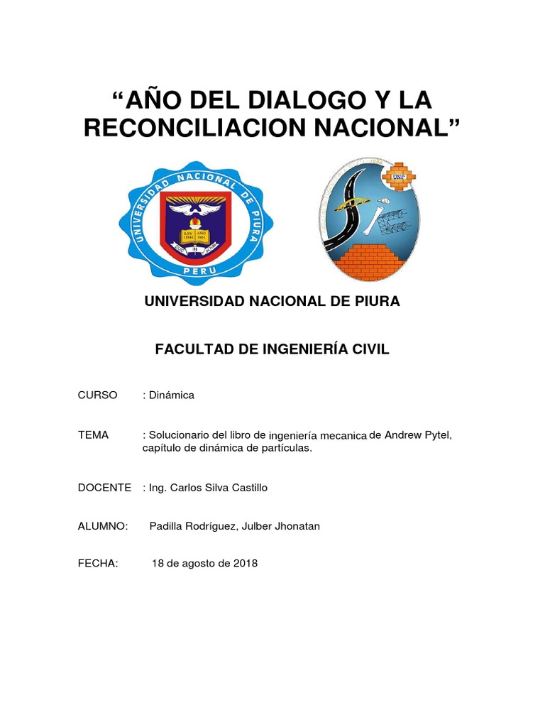 Solucionario de Ingeniería Mecánica de Andrew Pytel, CAPITULO DE ...