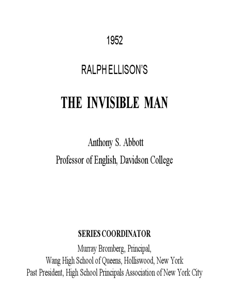 Anthony S. Abbott Ralph Ellison's The Invisible Man PDF | PDF | Art