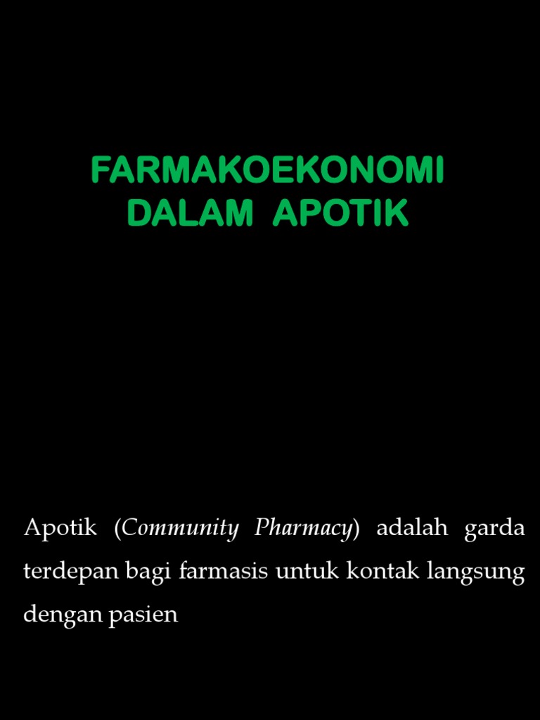 Farmakoekonomi Dalam Apotik | PDF