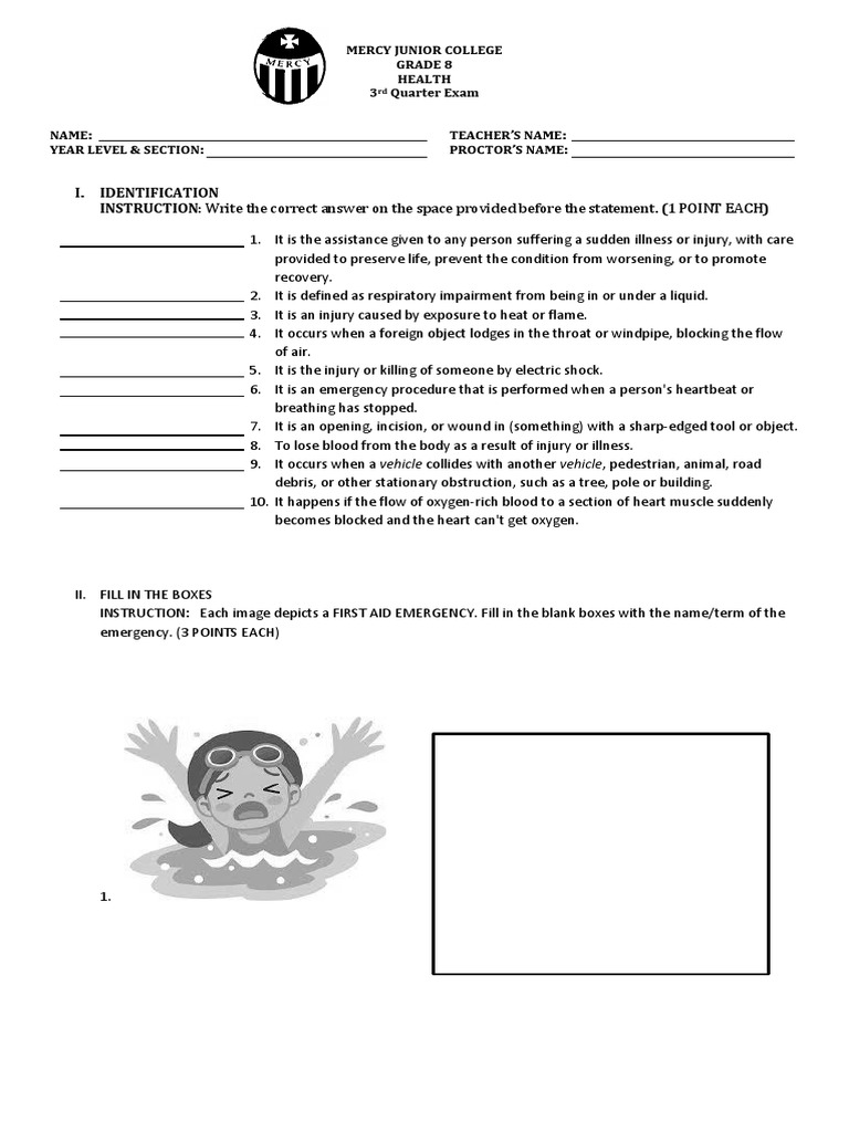 Grade 8 Health 3rd Quarter Exam | PDF | First Aid | Heart