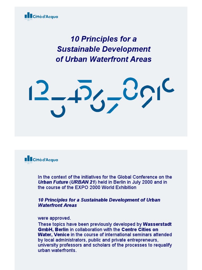Sustainable Principles for Waterfronts | PDF | City | Sustainability