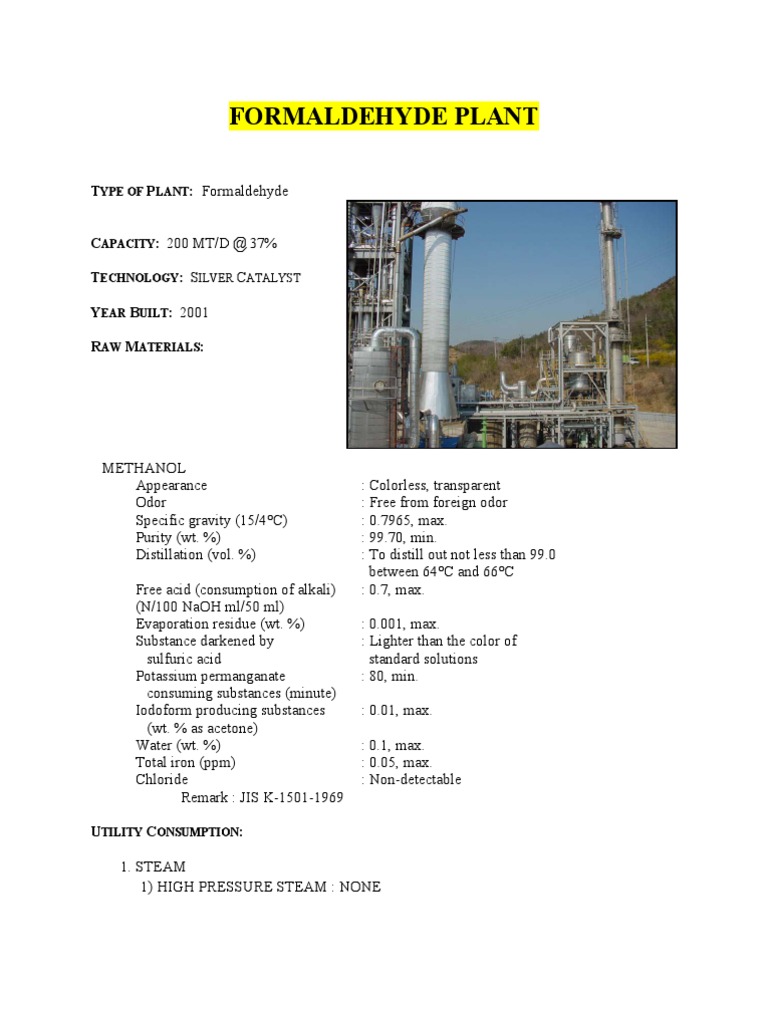 Formaldehyde Plant | PDF