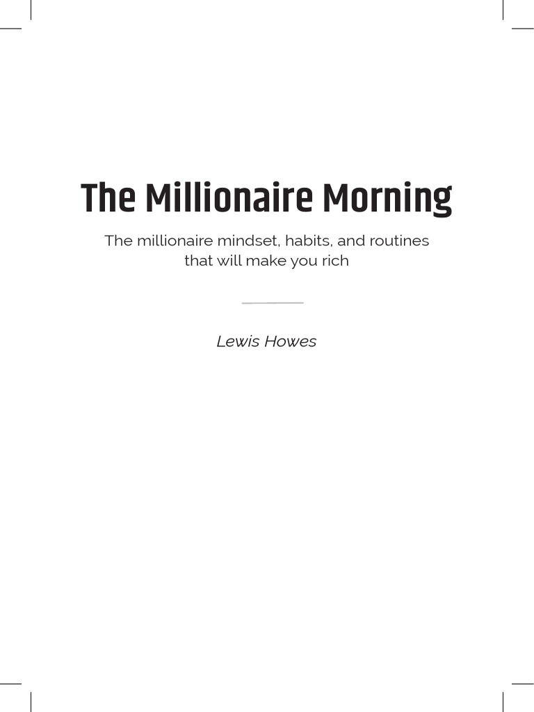 Millionaire Morning e Book | PDF | Goal | Mentorship