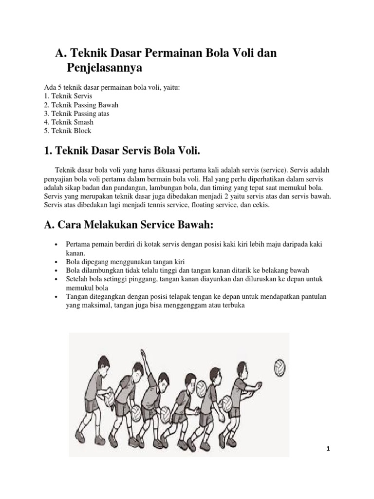 Teknik Dasar Permainan Bola Voli Dan Penjelasannya | PDF
