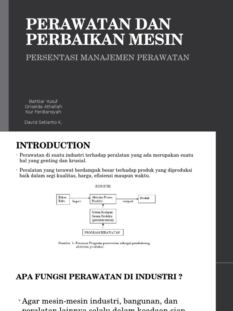 Perawatan Dan Perbaikan Mesin | PDF