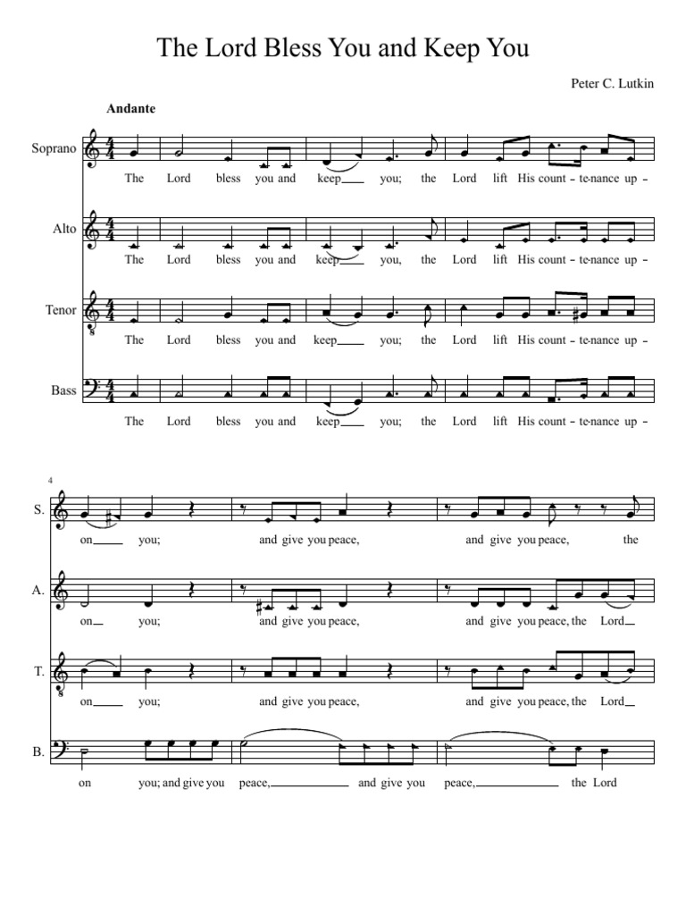 The Lord Bless You and Keep You | PDF | Pitch (Music) | Compositions
