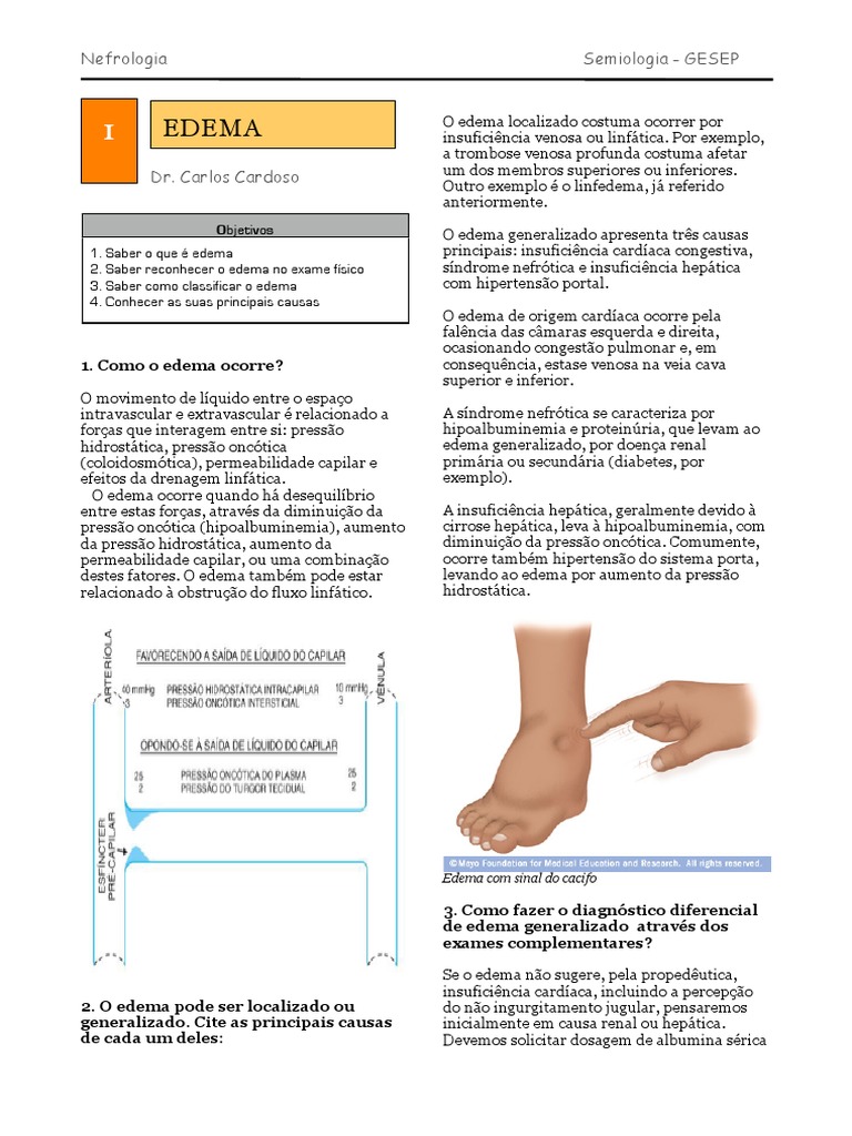 Edema.pdf | Edema | Coração