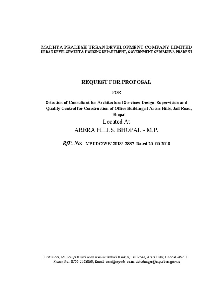 RFP Building 133 | PDF | Request For Proposal | Consultant