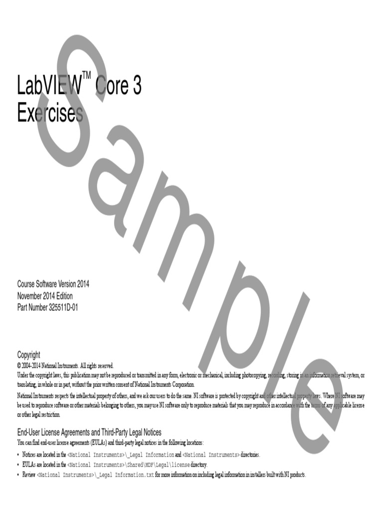 LabVIEW TM Core 3 Exercises Course Softw | PDF | Control Flow | Directory (Computing)