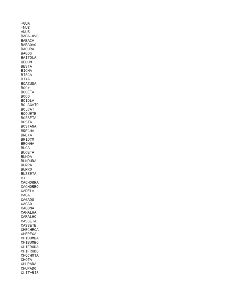 Lista Palavroes | PDF