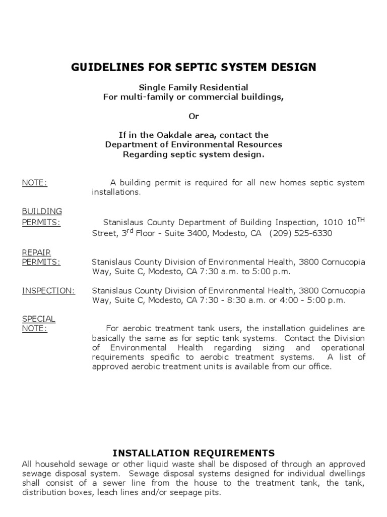 Guidelines of Septic Systems Design | PDF | Septic Tank | Sewage
