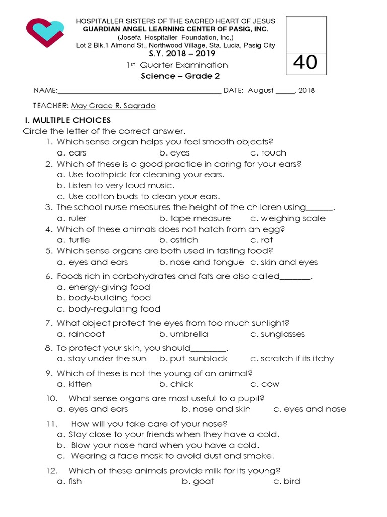 S.Y. 2018 - 2019 Science - Grade 2 | PDF | Food And Drink | Nature