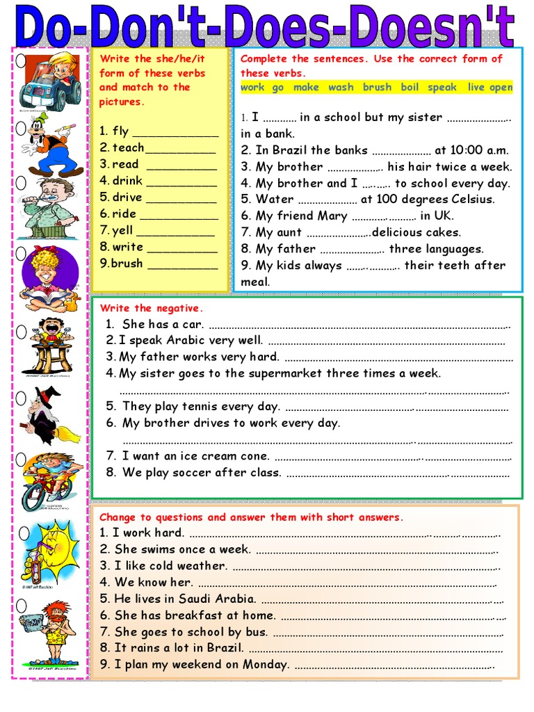 Present Simple Do Dont Does Doesnt | PDF