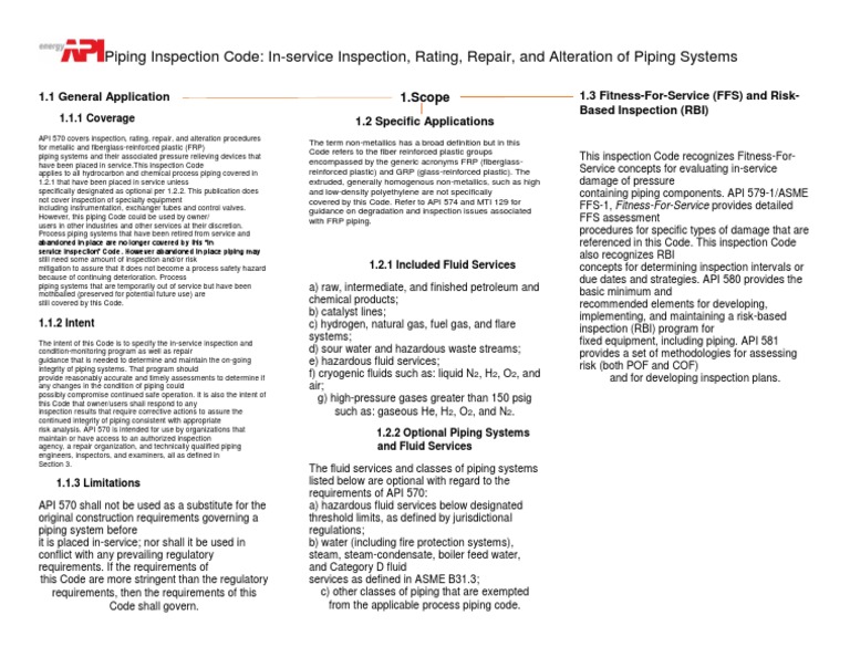 Piping Inspection Code: In-Service Inspection, Rating, Repair, and ...