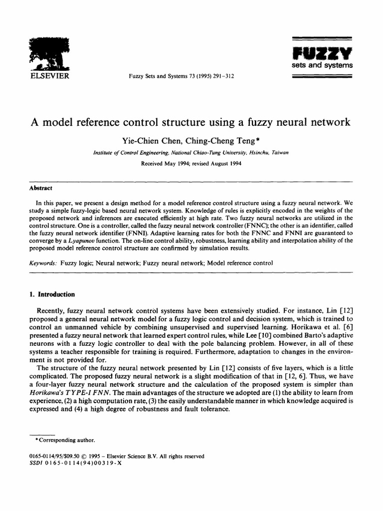 A Model Reference Control Structure Using A Fuzzy Neural Network | PDF | Artificial Neural ...