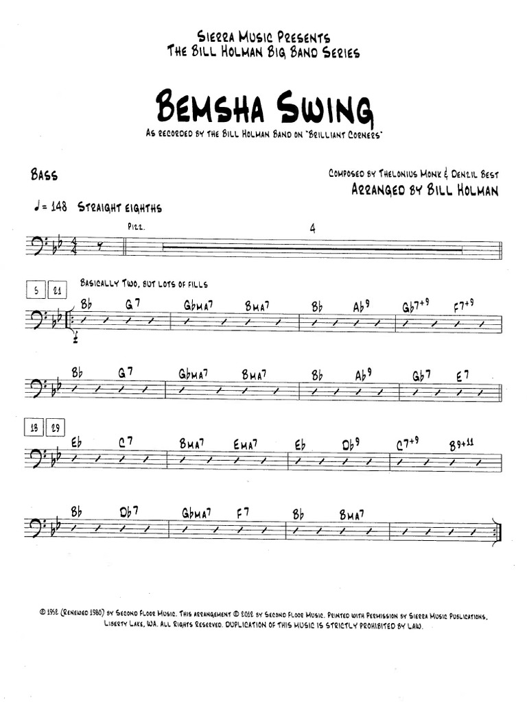 Bemsha Swing. Bass | PDF