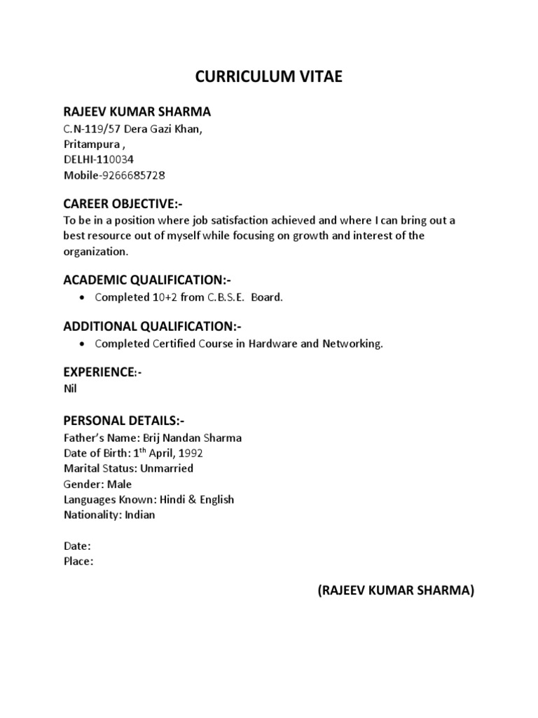 Rajeev Kumar Sharma Chn099 | PDF | Career & Growth | Self-Improvement