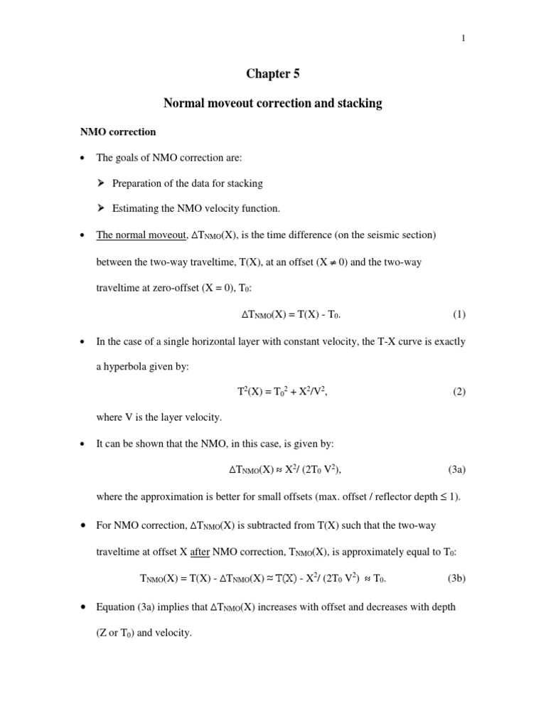 Normal Moveout Correction and Stacking | PDF | Applied And ...