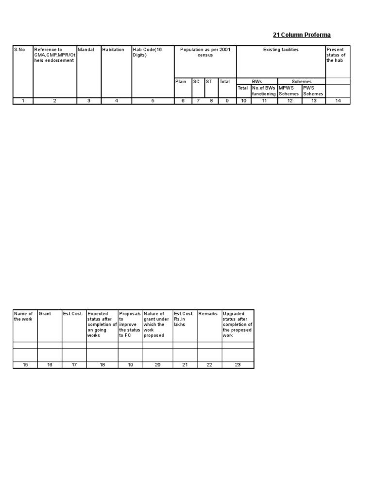 21 Column Proforma | PDF