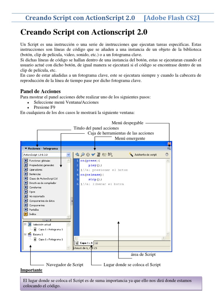 Creando Script Con Action Script | Descargar gratis PDF | Script de acción | Point and Click